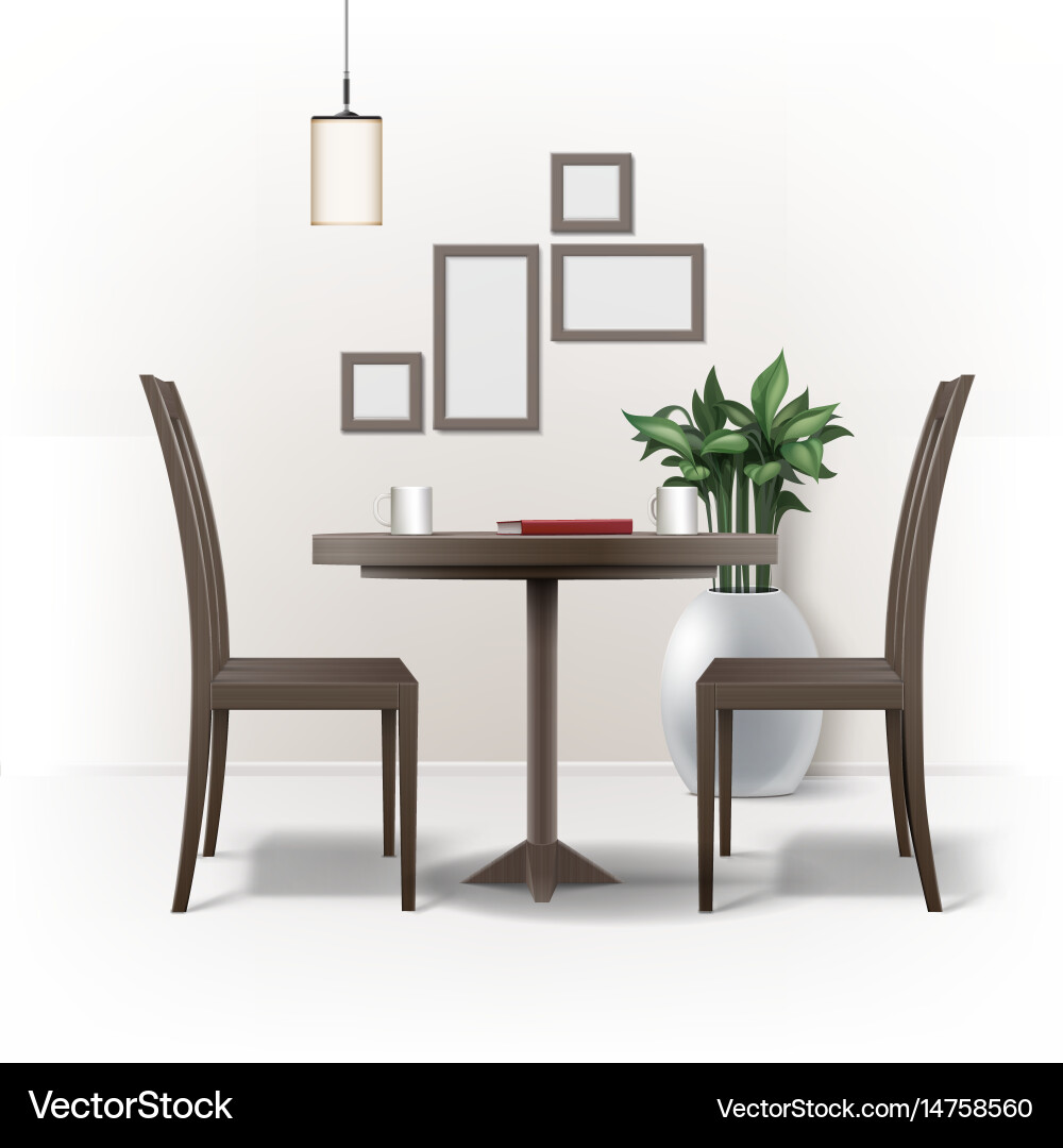 Dining room interior Royalty Free Vector Image