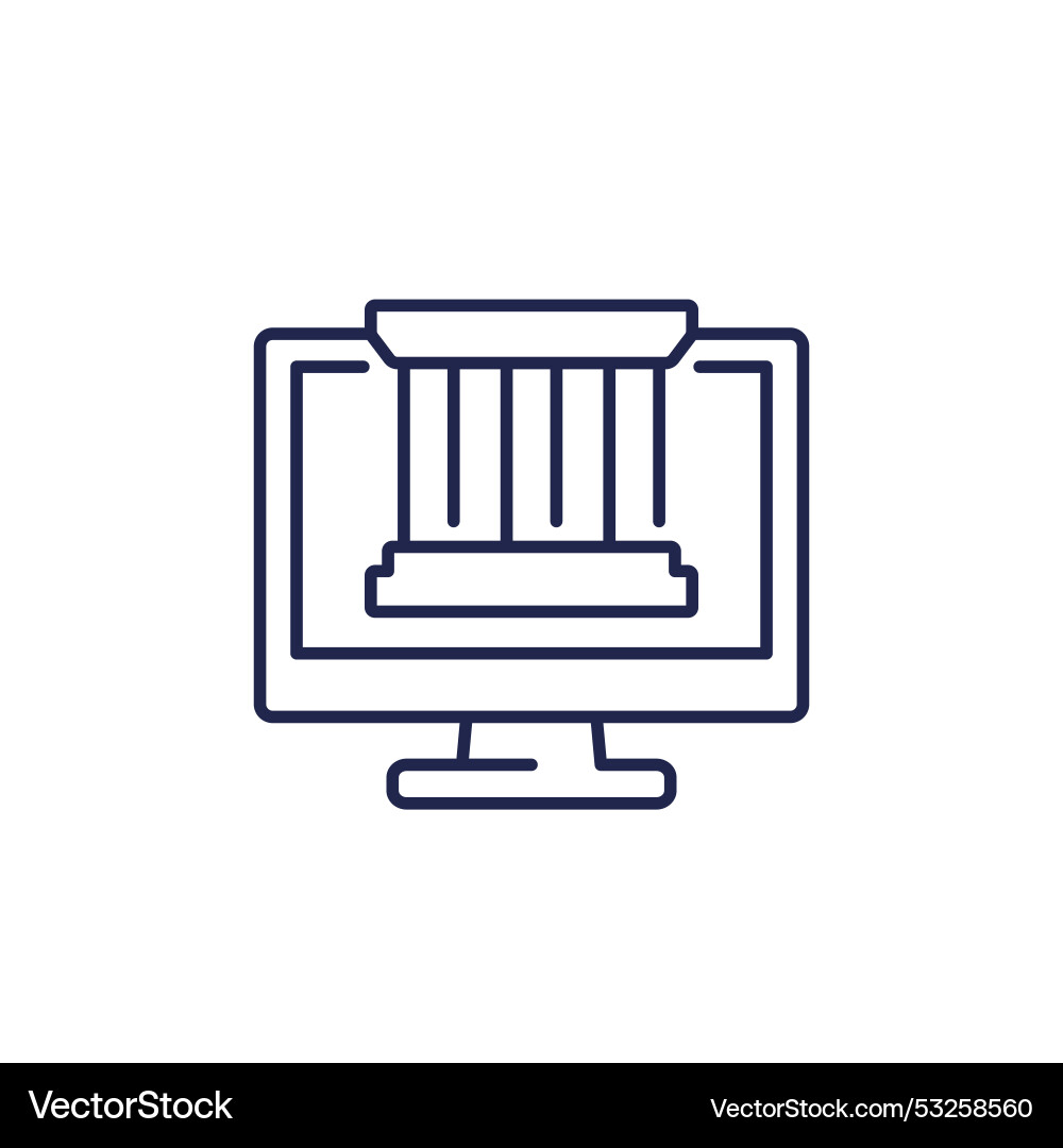 Electronic government icon in line design Vector Image