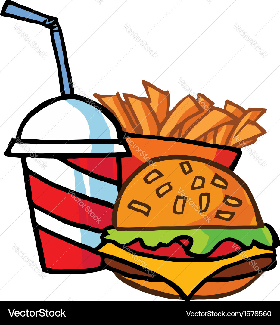 Fast food cartoon Royalty Free Vector Image - VectorStock
