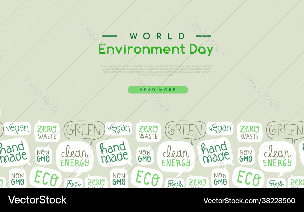 Green Environment Day Label Template Royalty Free Vector