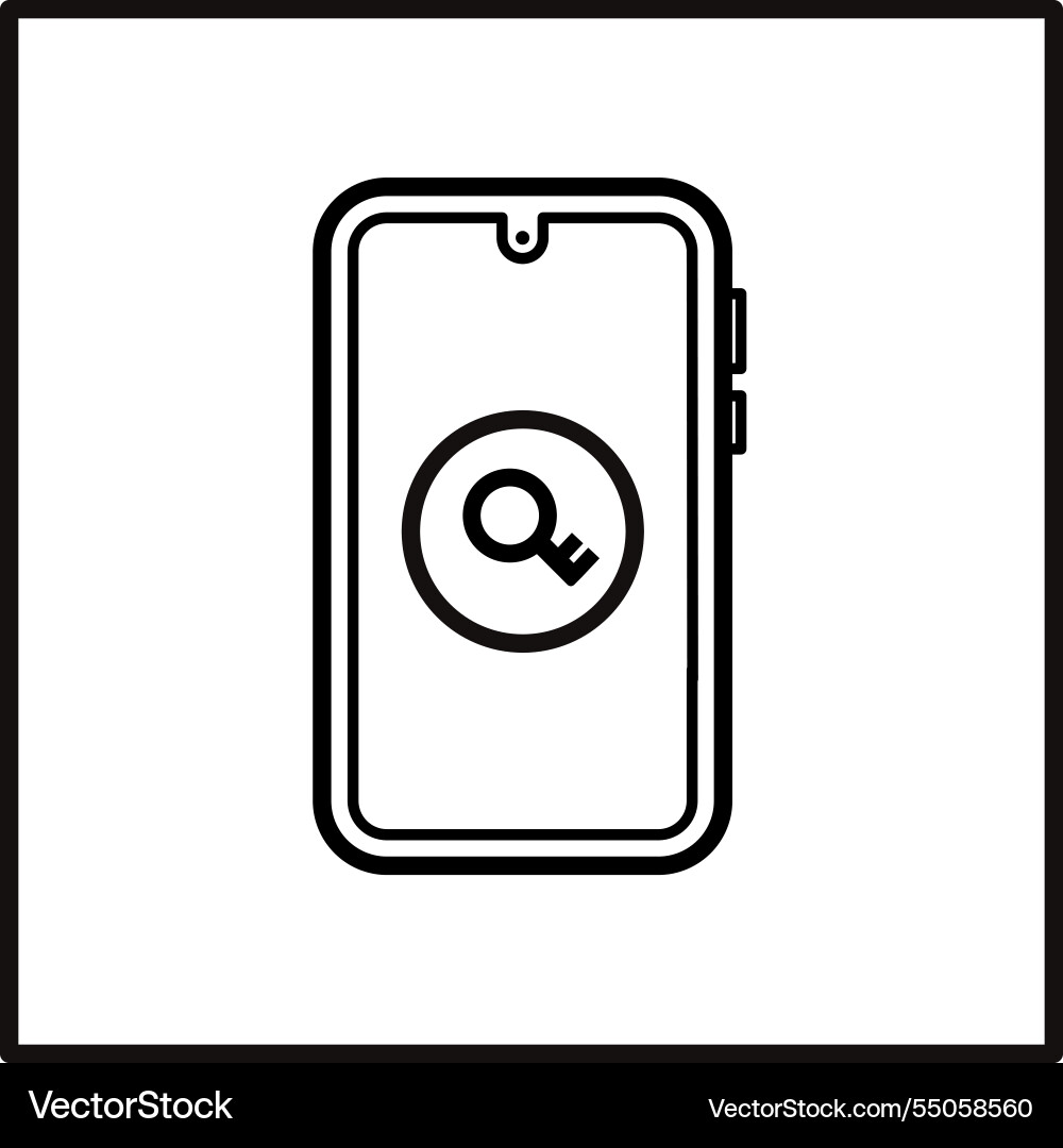 Locked phone password pin unlock - icon Royalty Free Vector