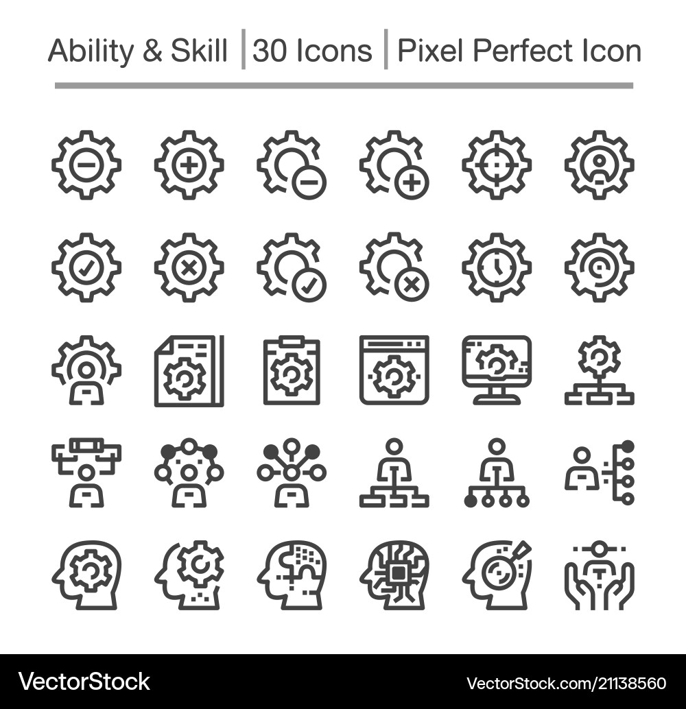 Skillability line icon Royalty Free Vector Image
