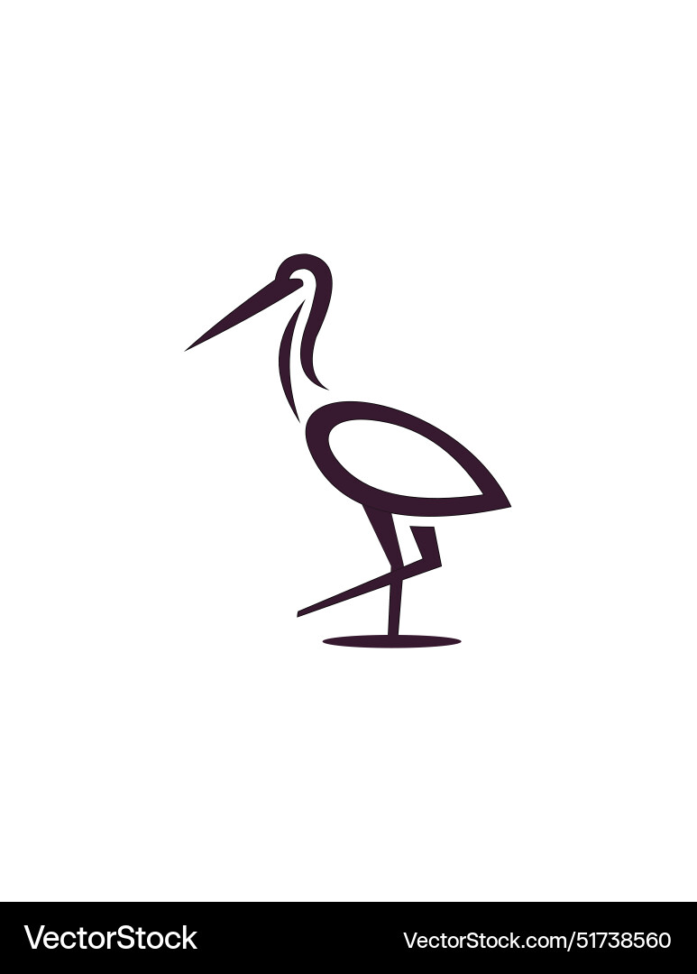 Stork symbol for logo Royalty Free Vector Image