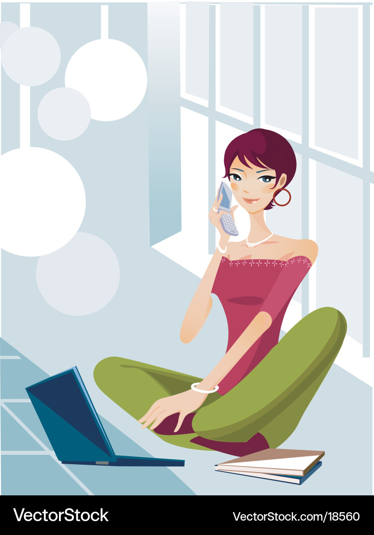 Technology lifestyle girl Royalty Free Vector Image