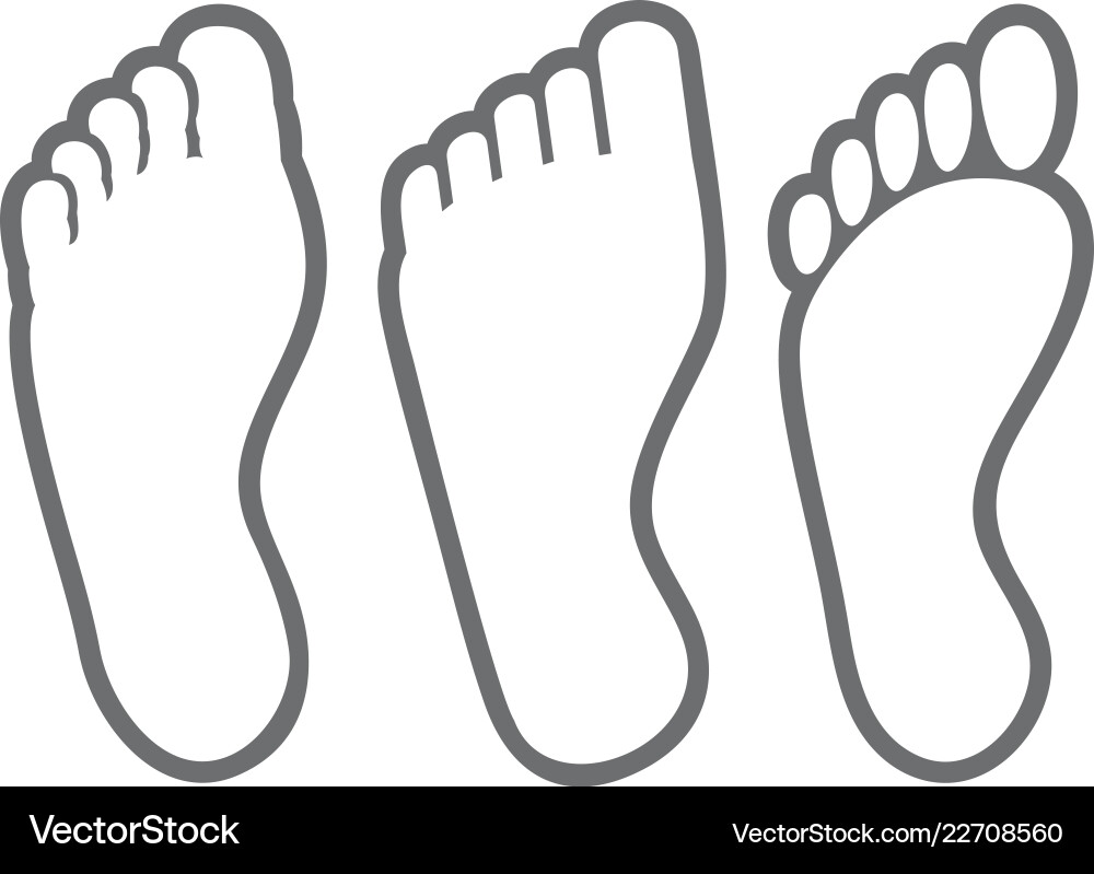 Thin Line Foot Icons Royalty Free Vector Image