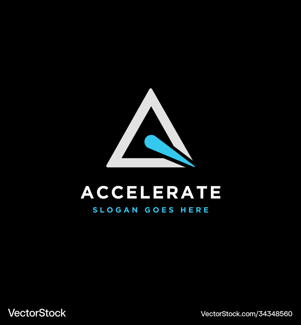 Triangle accelerate logo icon template Royalty Free Vector