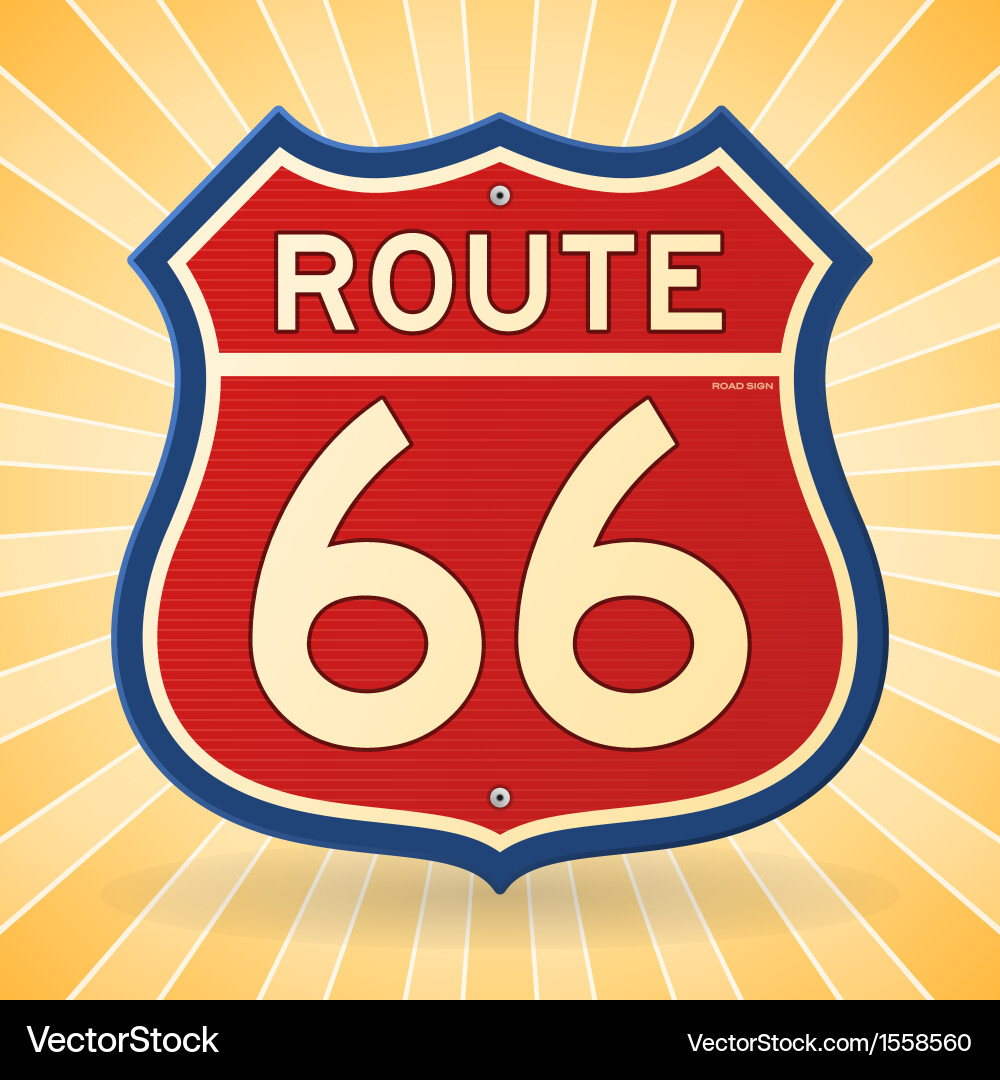 Vintage route 66 symbol Royalty Free Vector Image