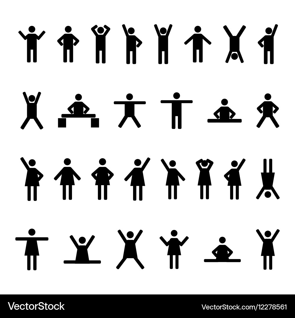 A set of stick figures Royalty Free Vector Image