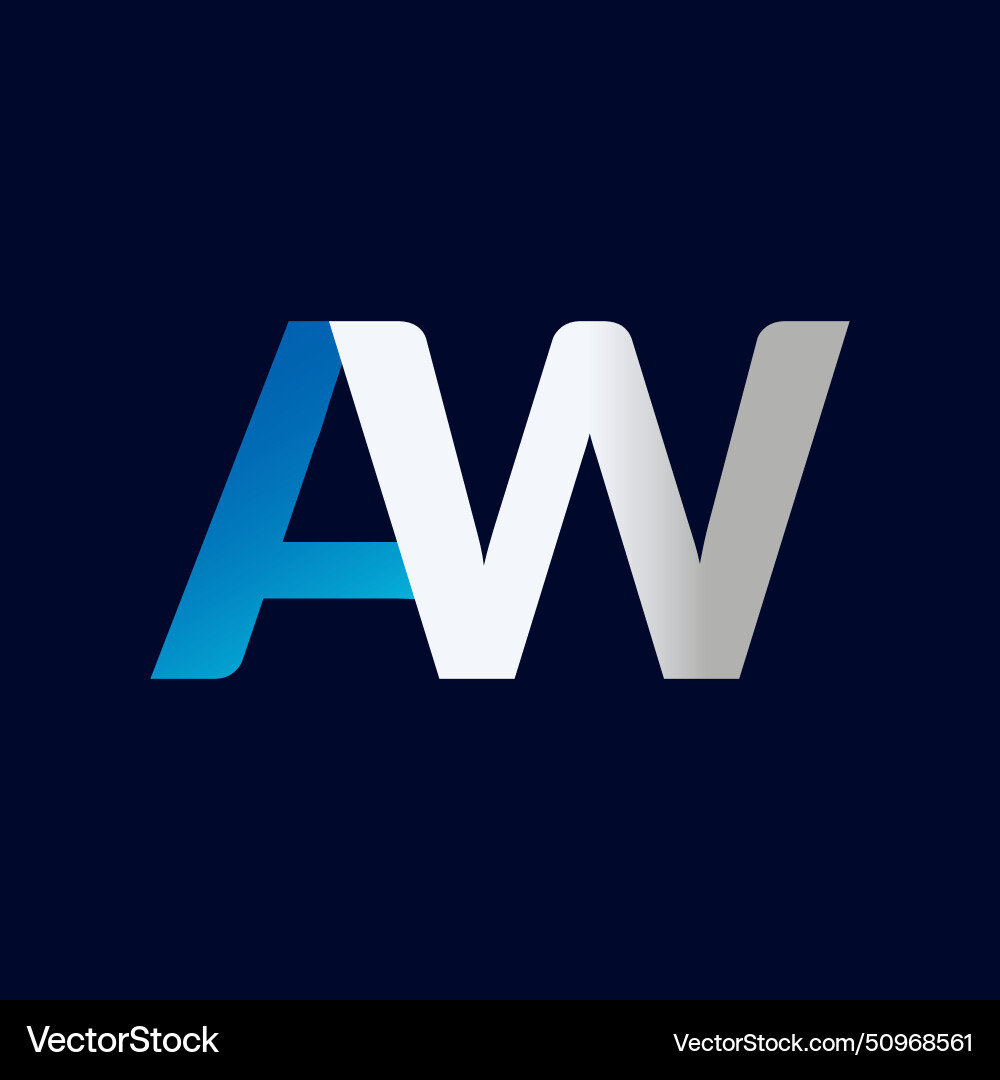 Aw letter logo design template Royalty Free Vector Image