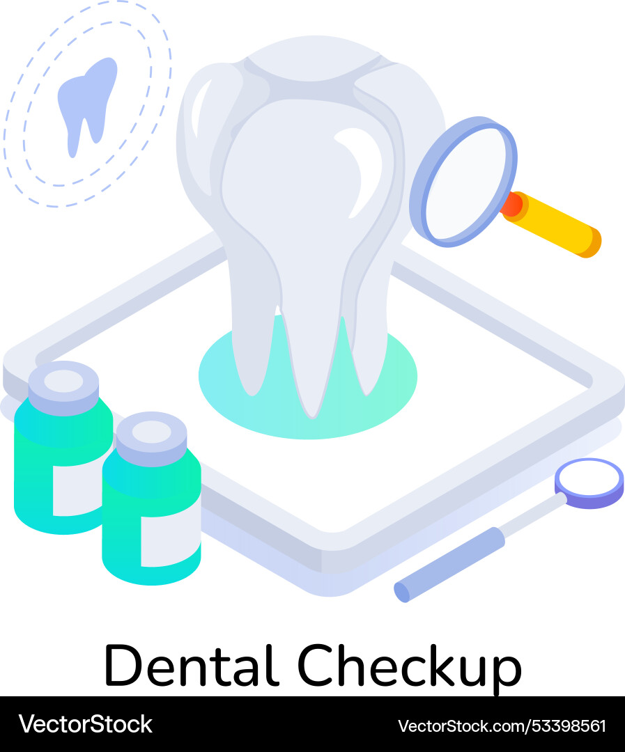 Basic rgban isometric icon of dental checkup Vector Image