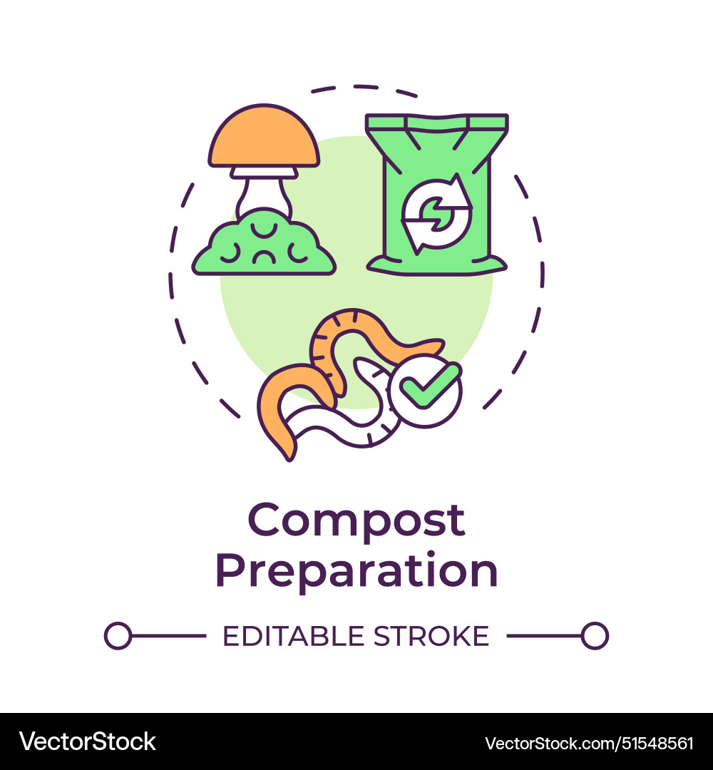 Compost preparation multi color concept icon Vector Image