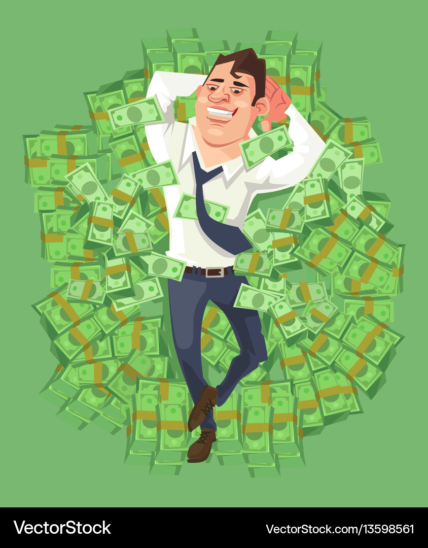 Happy smiling rich businessman character Vector Image