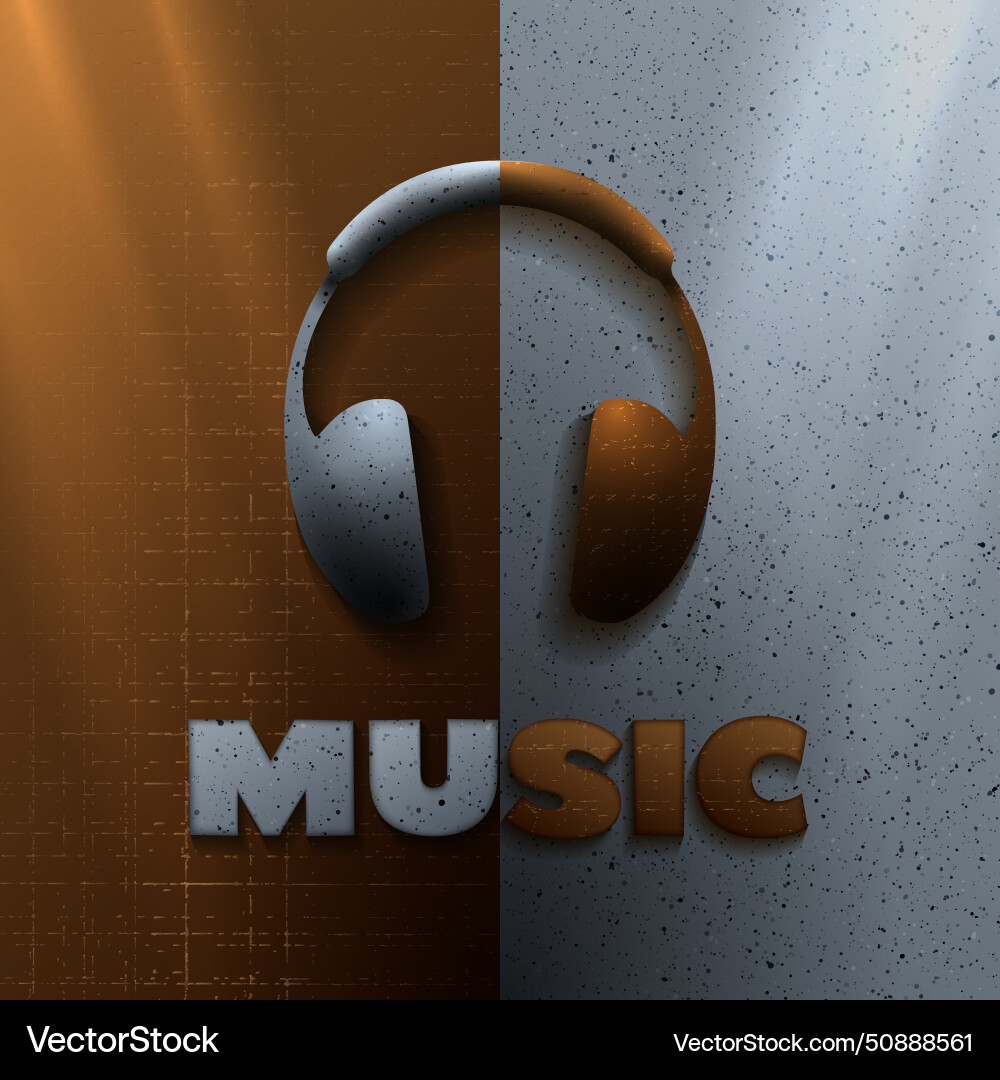 Headphones musical subjects Royalty Free Vector Image