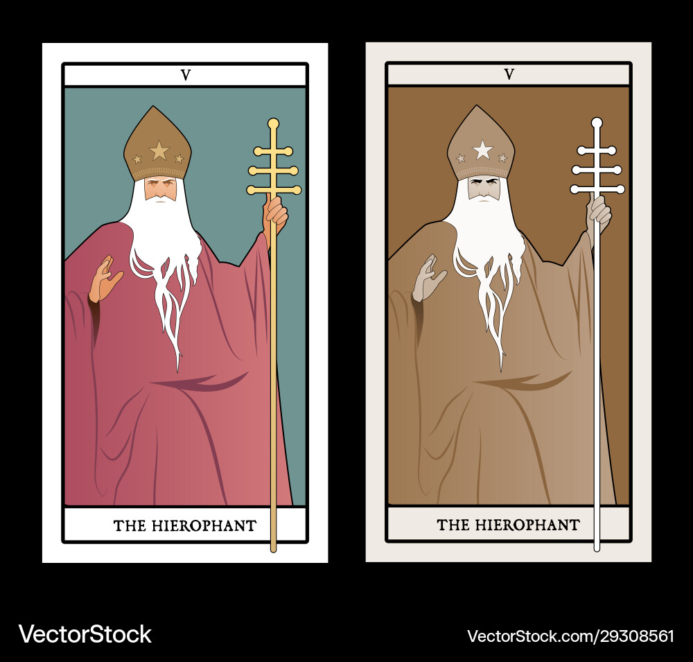 Hierophant Tarot Card - Pope Royalty Free Vector Image