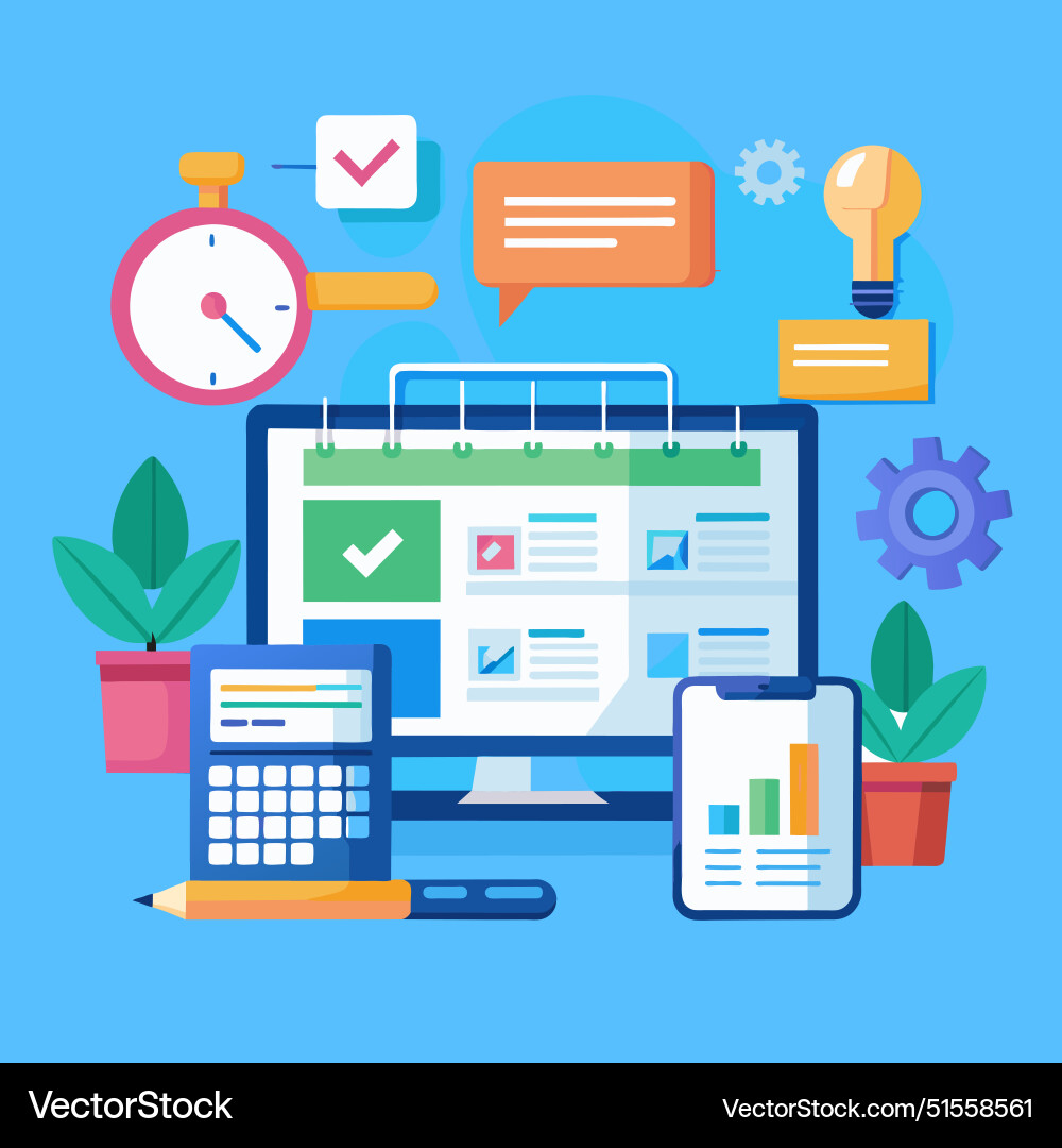 Project management planning for software Vector Image