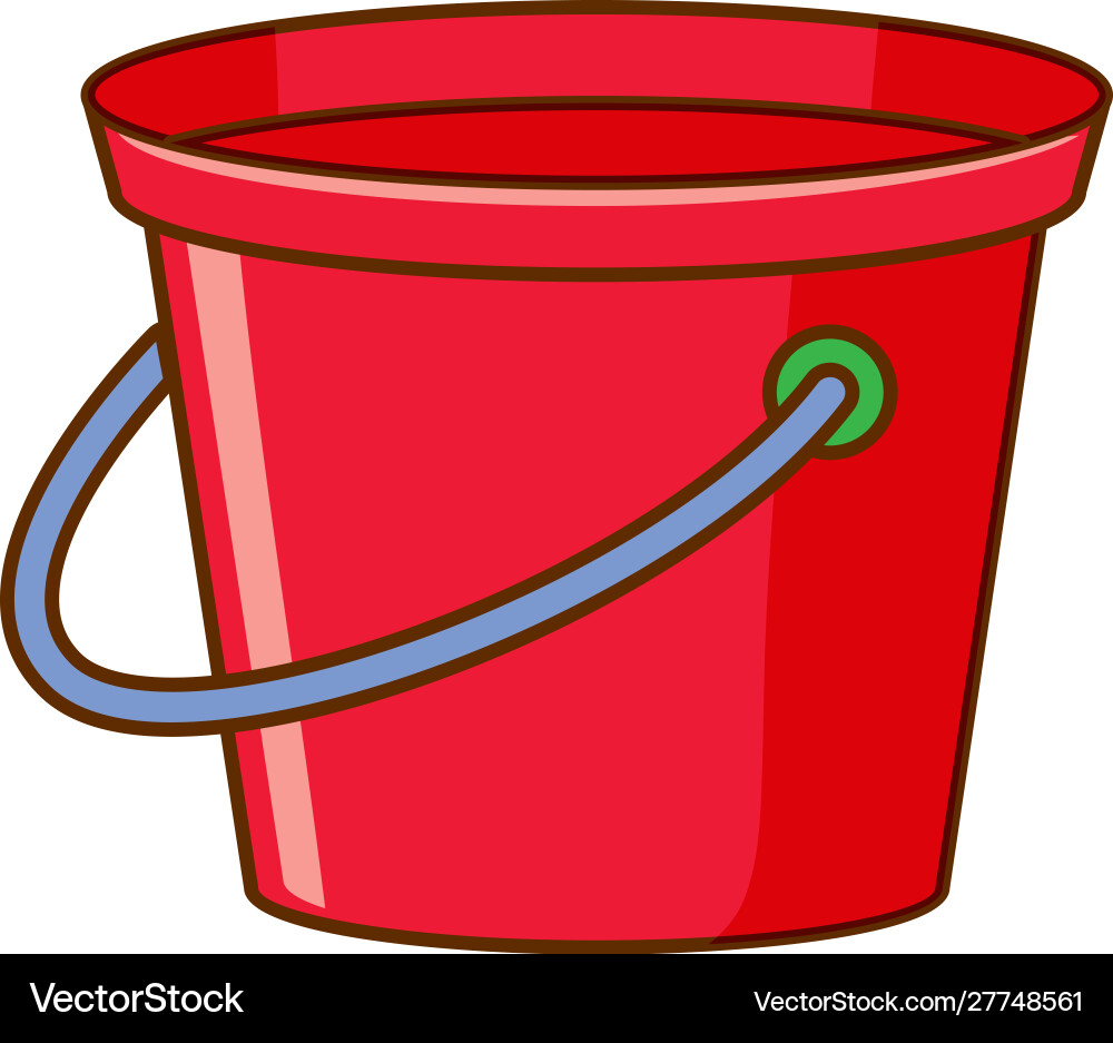 Red bucket on white background Royalty Free Vector Image