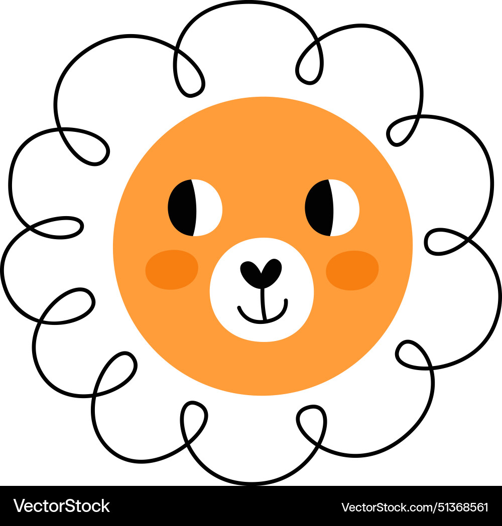 Round shape lion Royalty Free Vector Image - VectorStock