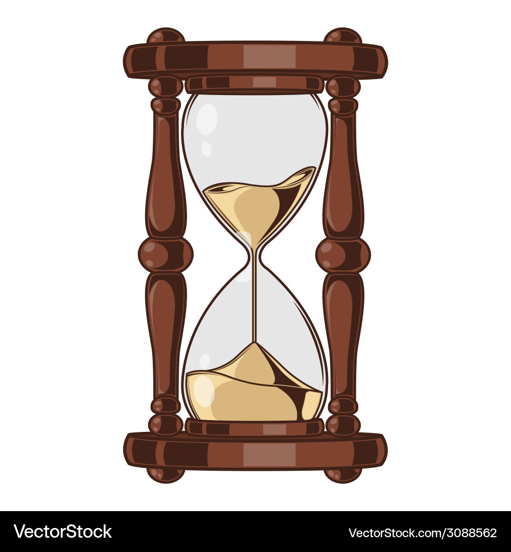 Antique sand hourglass Royalty Free Vector Image