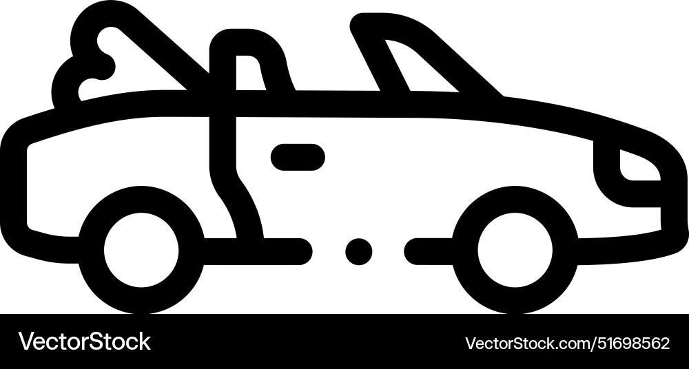 Cabriolet icon thin linear style design isolated Vector Image