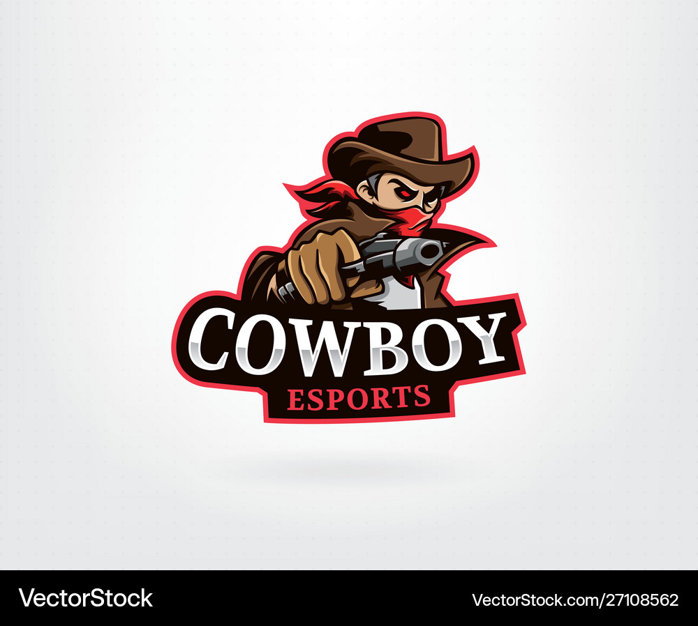 Cowboy mascot logo design Royalty Free Vector Image