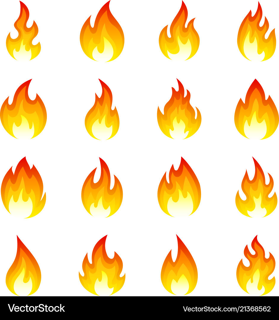 Fire flame icon set Royalty Free Vector Image - VectorStock