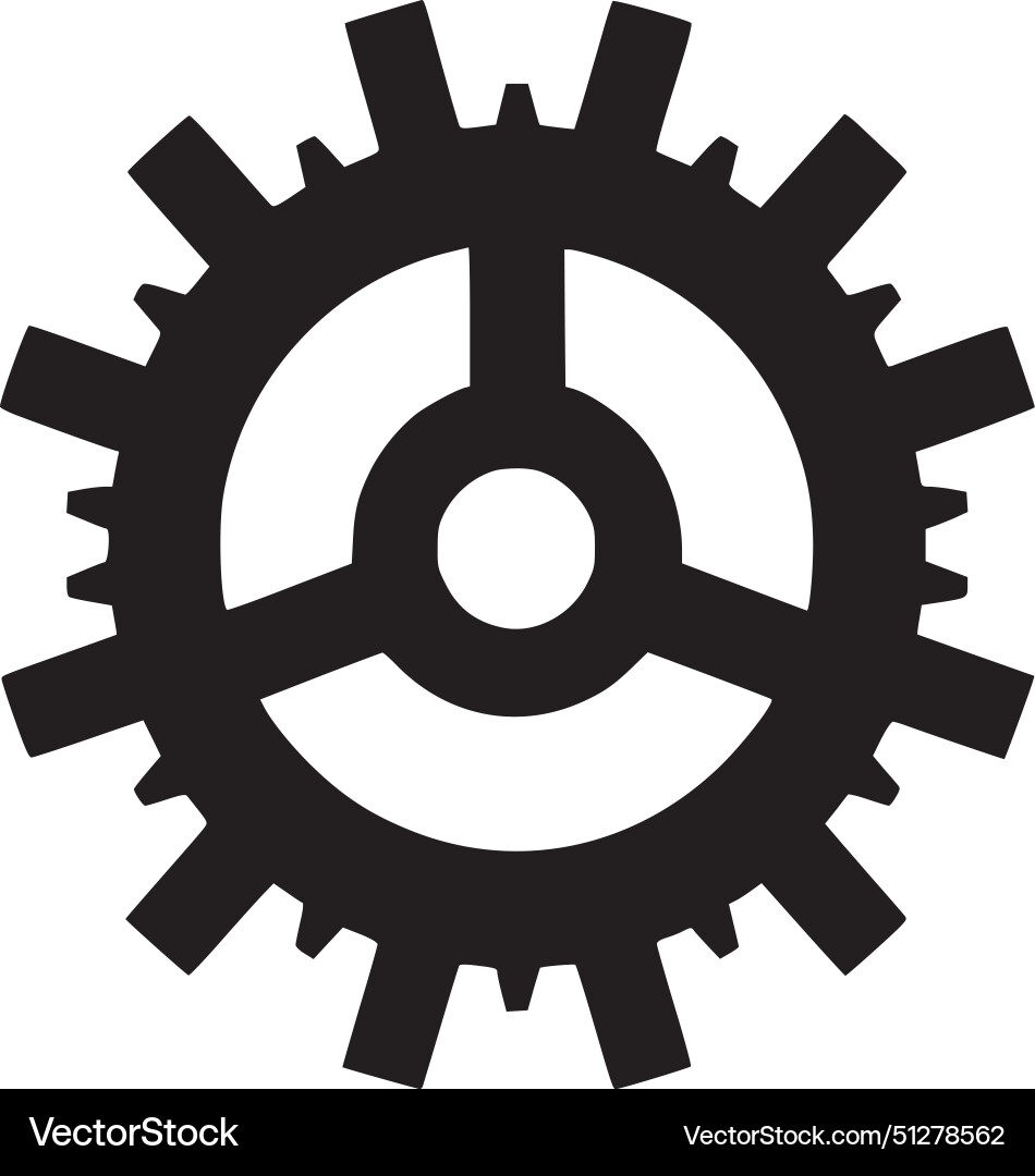 Gear - black and white Royalty Free Vector Image