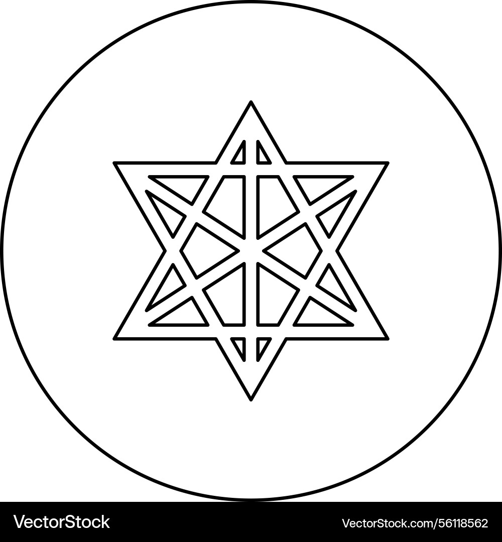 Metatron cube sacred geometry icon in circle Vector Image