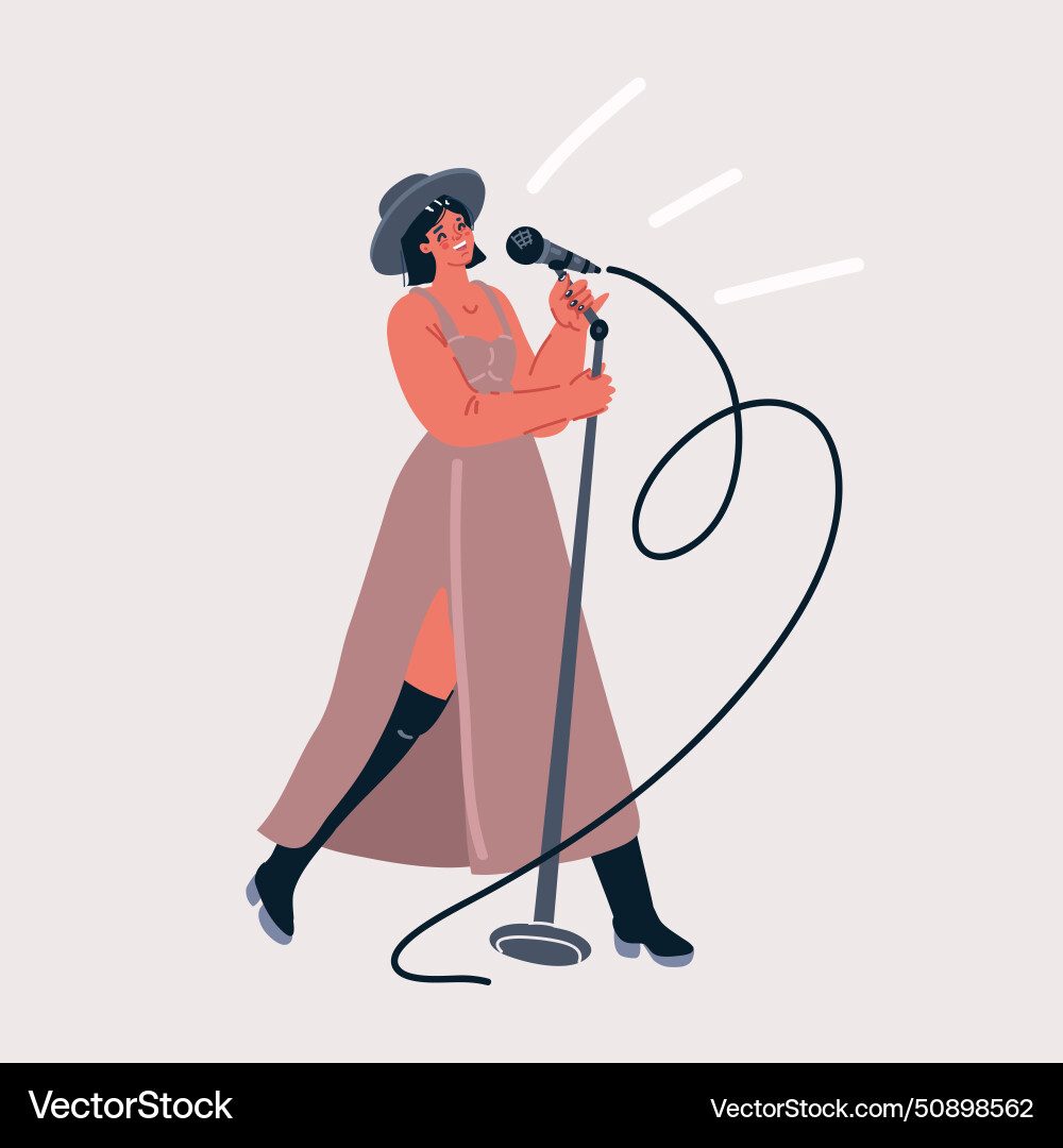 Singer young woman holding Royalty Free Vector Image
