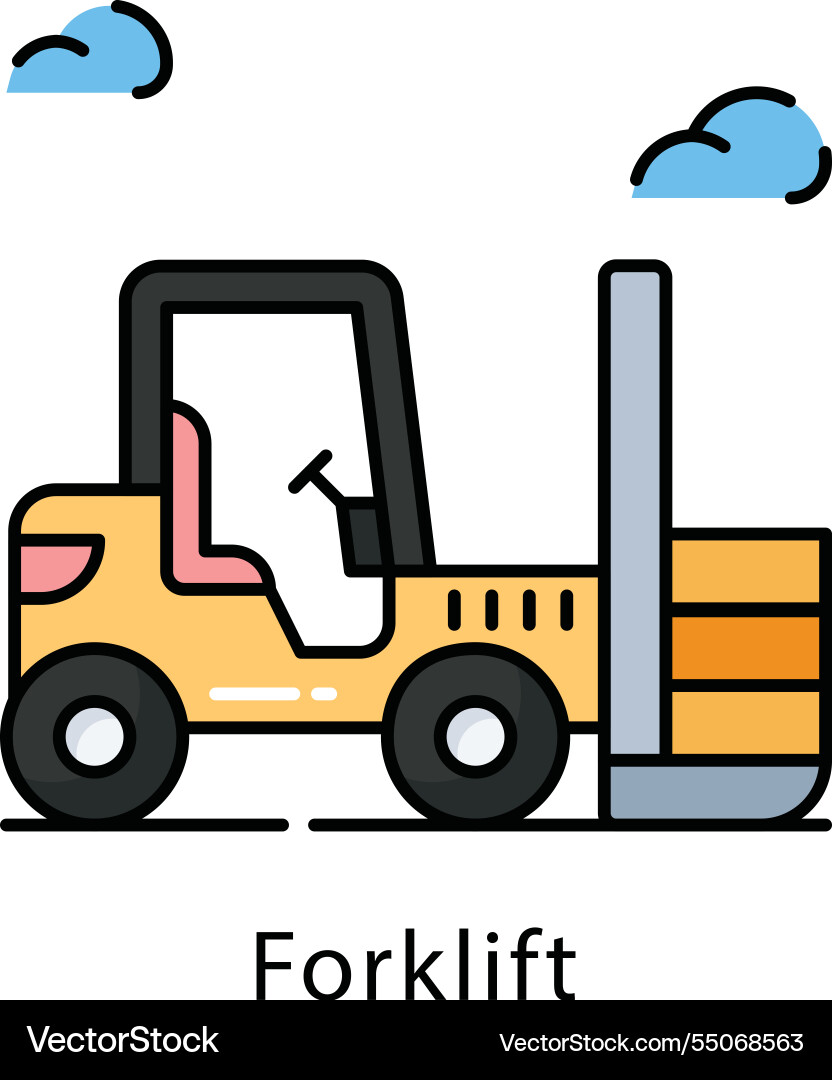 Forklift filled outline Royalty Free Vector Image