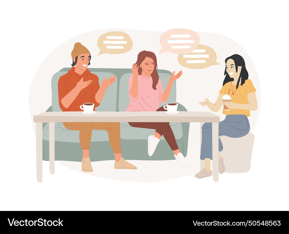 Friends meeting isolated concept Royalty Free Vector Image