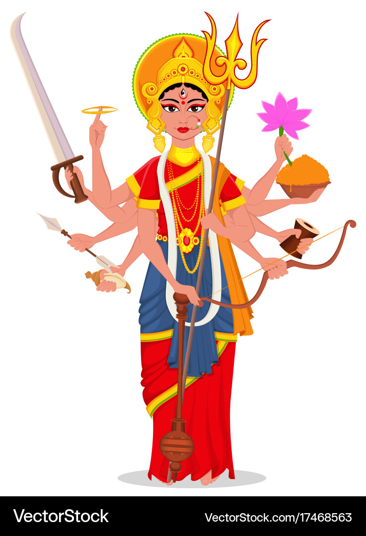 Happy dussehra maa durga on white background Vector Image