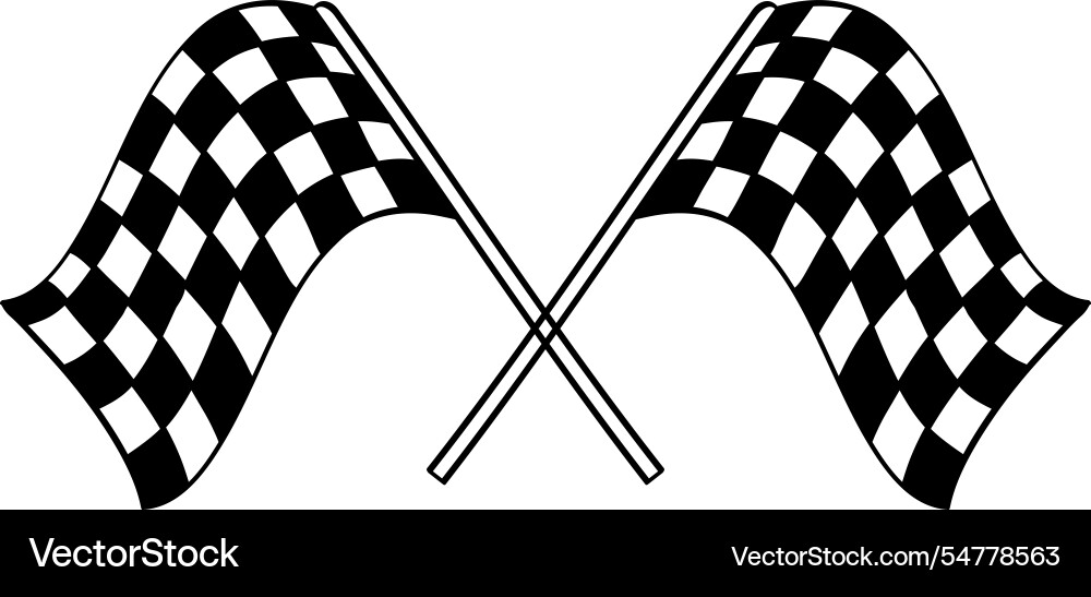 Intersecting Checkerboard Racing Flags Royalty Free Vector