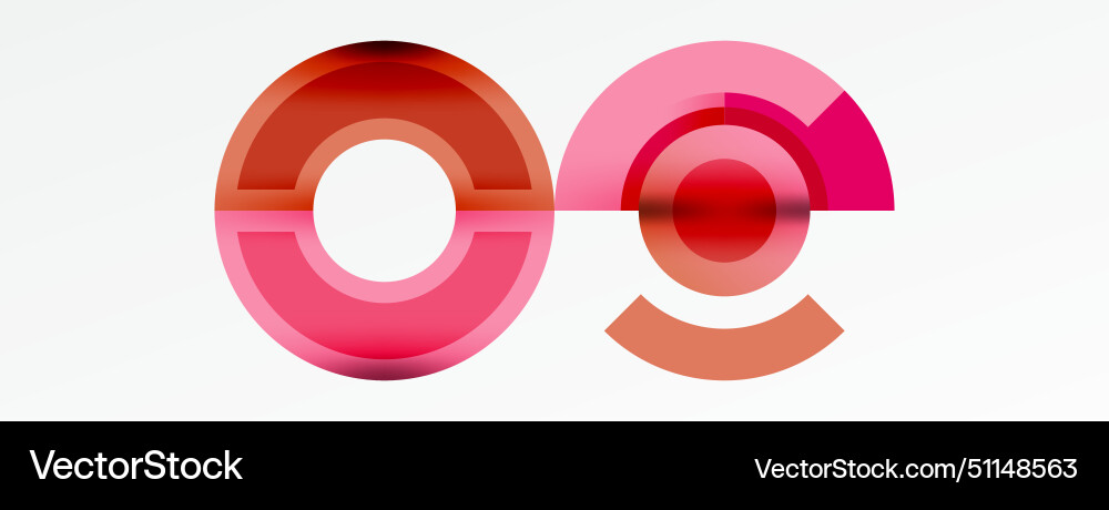 Letter o is encircled by two pink circles Vector Image