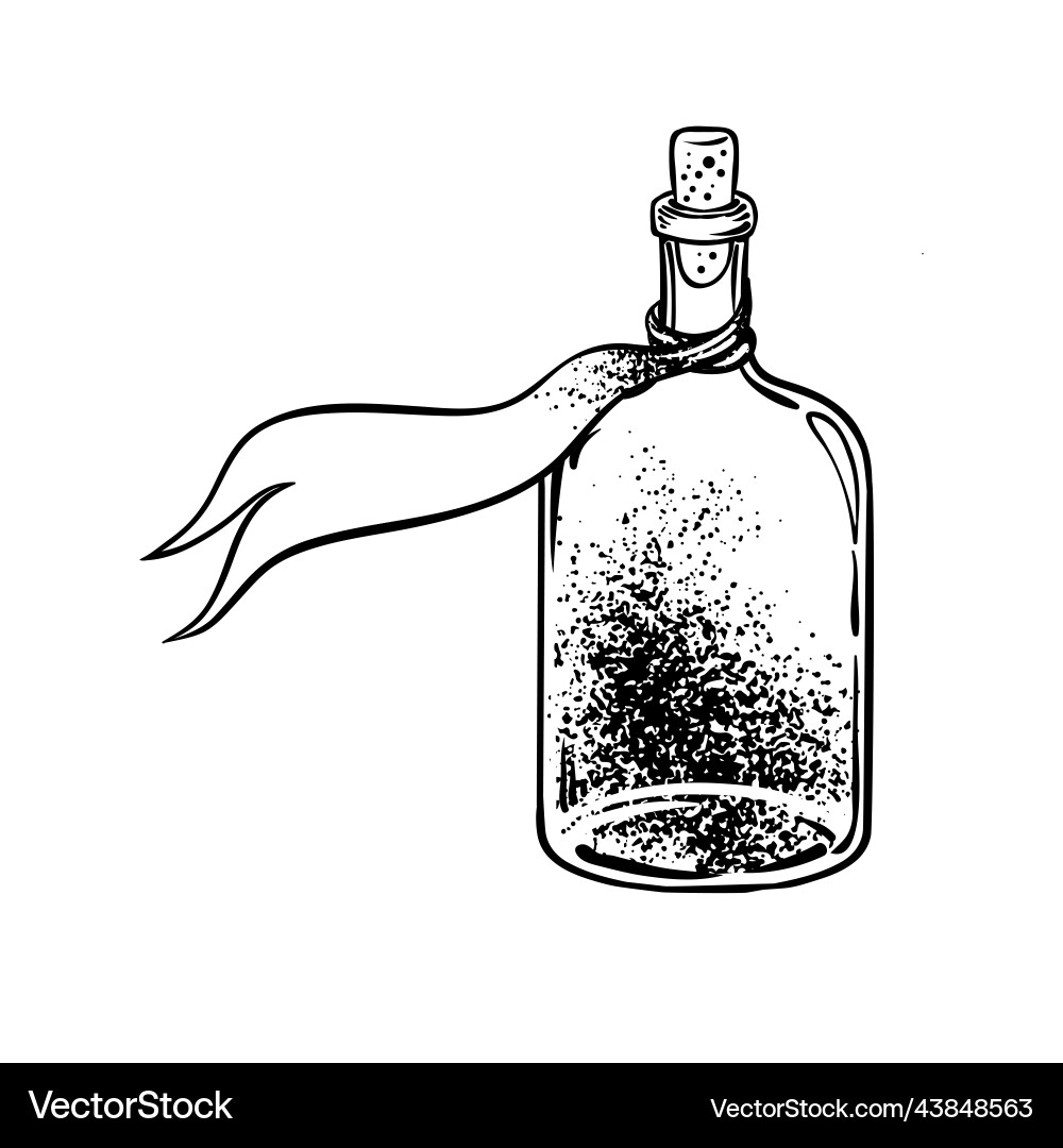 Magic potion black bottle Royalty Free Vector Image