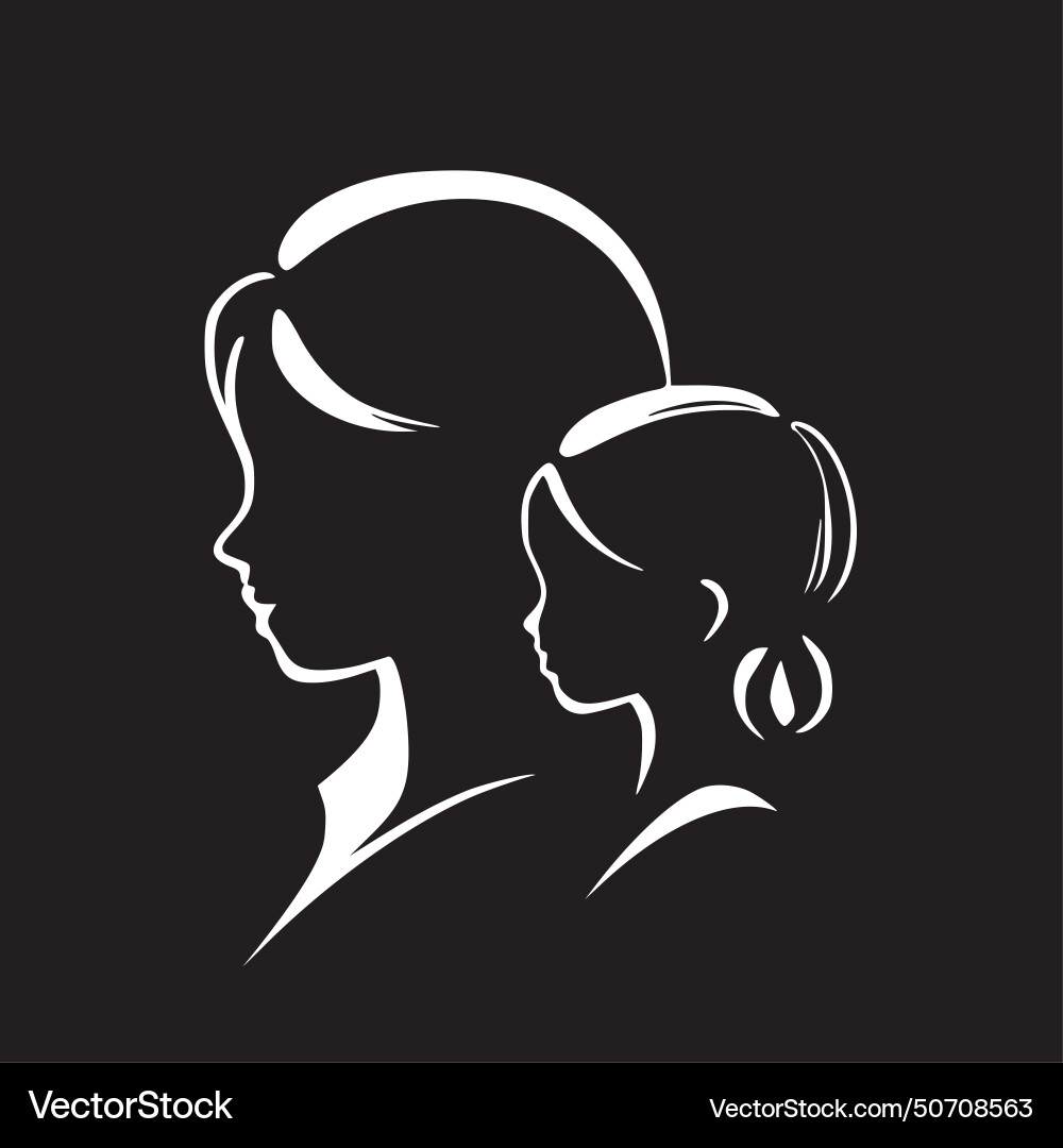 Mother daughter - minimalist and simple Royalty Free Vector