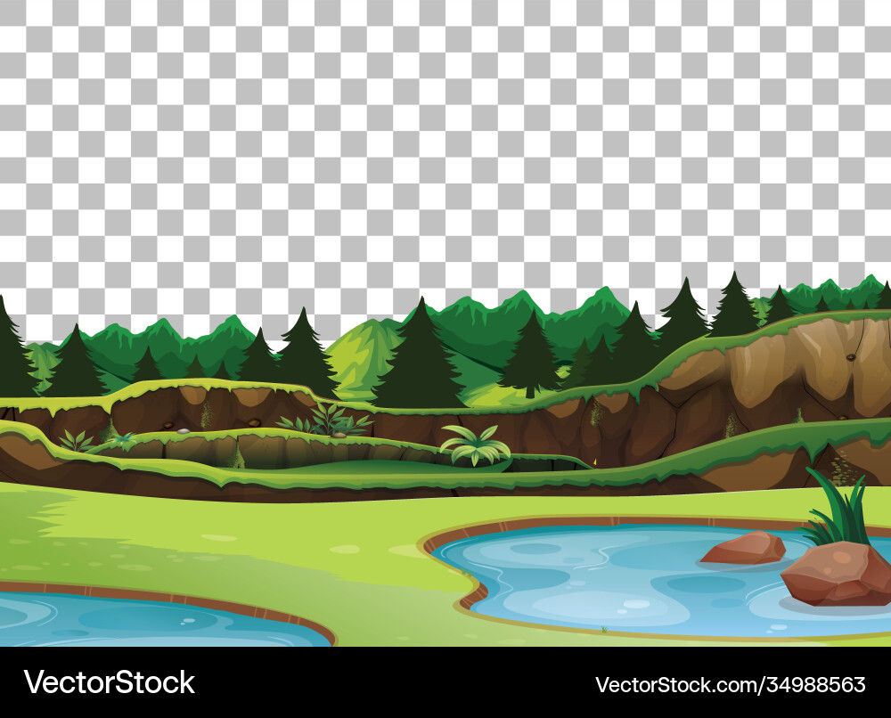 Nature outdoor landscape transparent background Vector Image