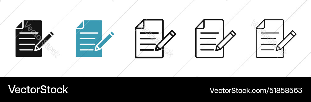 Note icon set in black and blue colors Royalty Free Vector