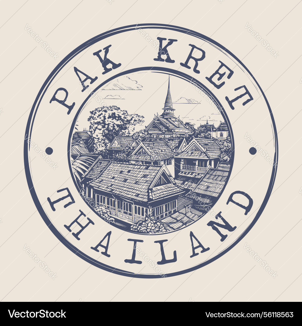 Pak Kret Thailand Postmark Stamp Royalty Free Vector Image