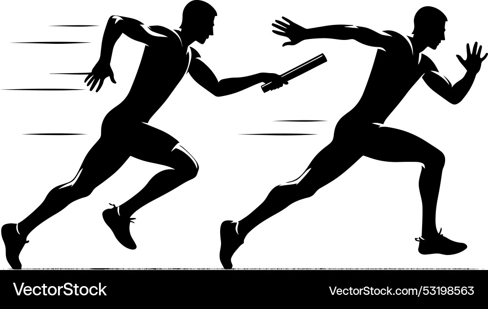 Running person silhouette isolated on a white Vector Image