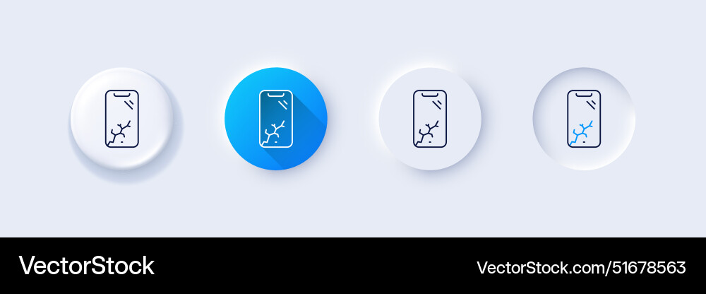 Smartphone broken line icon phone crash sign Vector Image