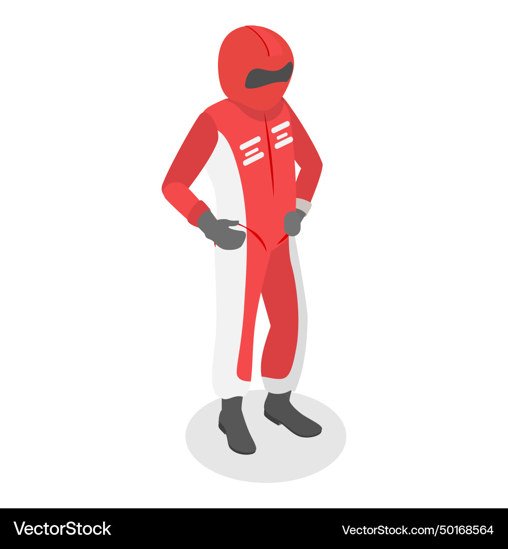 3d isometric flat set of f1 items item 2 Vector Image