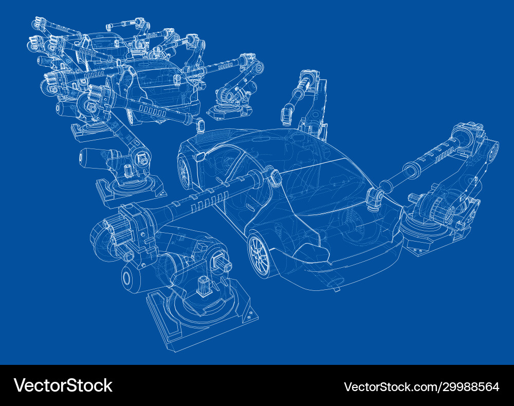 Assembly motor vehicle Royalty Free Vector Image