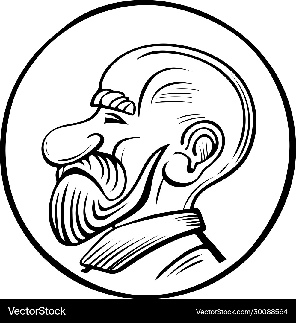 Bald Old Man Portrait Royalty Free Vector Image