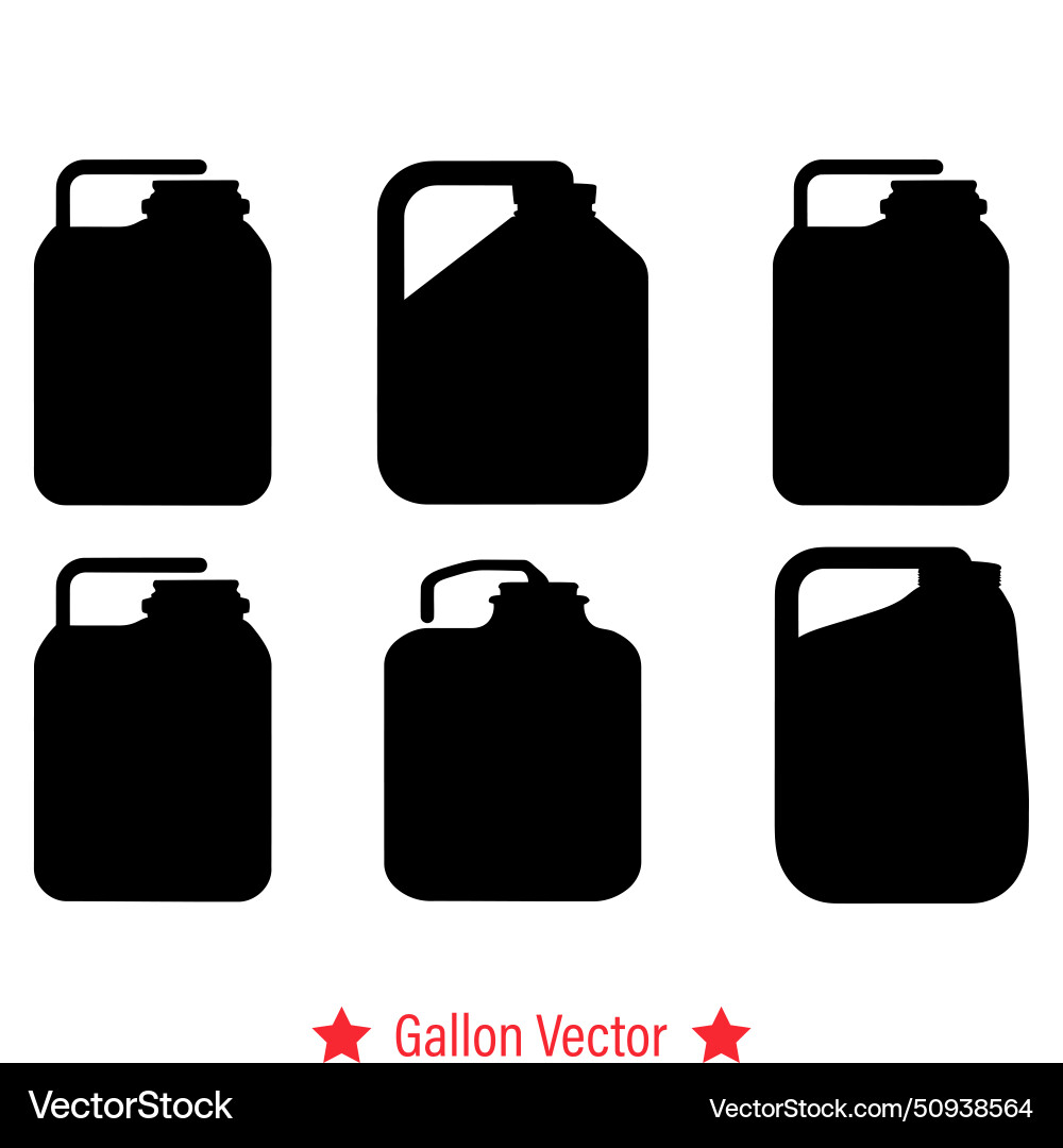 Gallon silhouette set versatile containers Vector Image