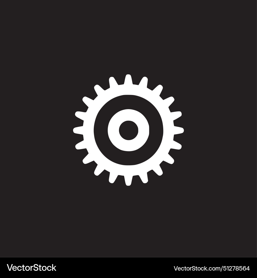 Gear - minimalist and flat logo Royalty Free Vector Image