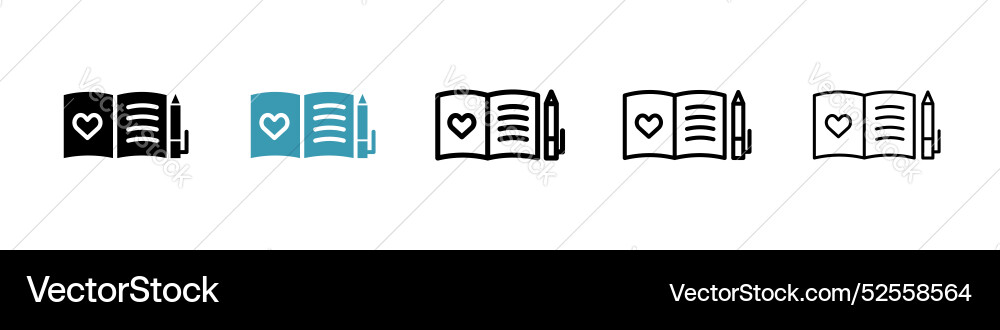 Guests book icon set on white background Vector Image