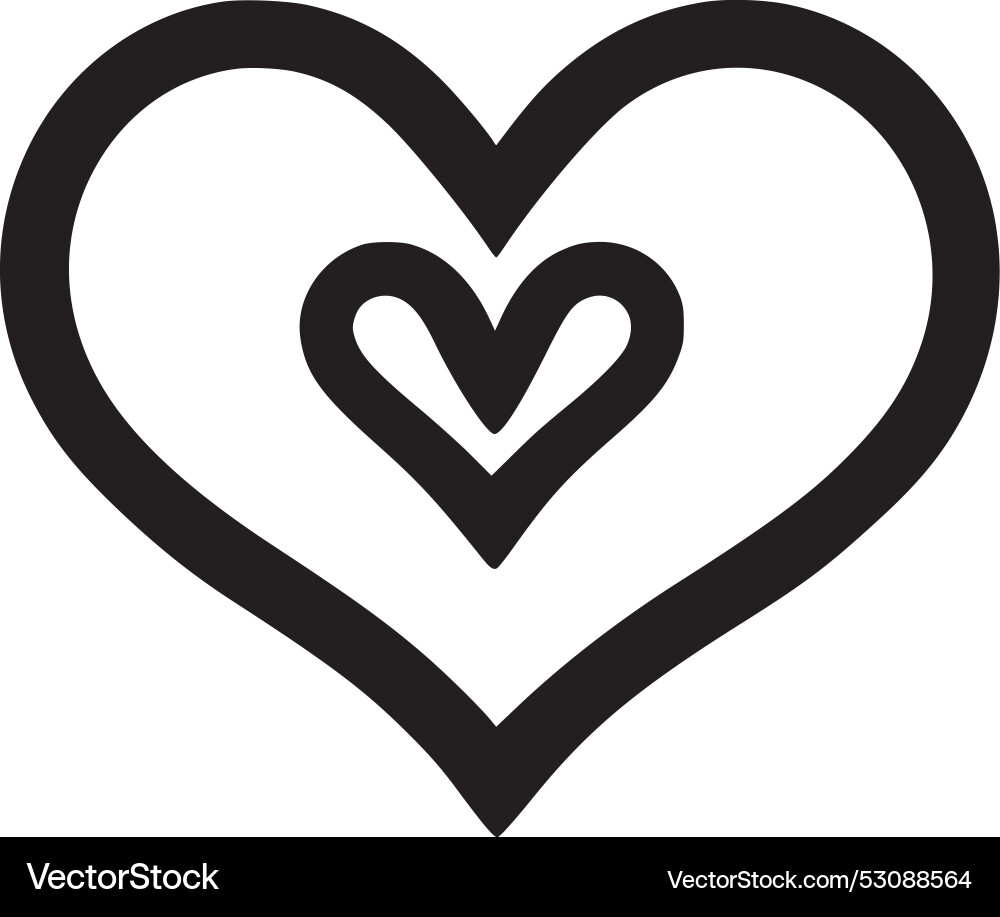 Heart - black and white Royalty Free Vector Image
