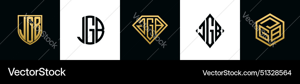 Initial letters jgb logo designs bundle Royalty Free Vector