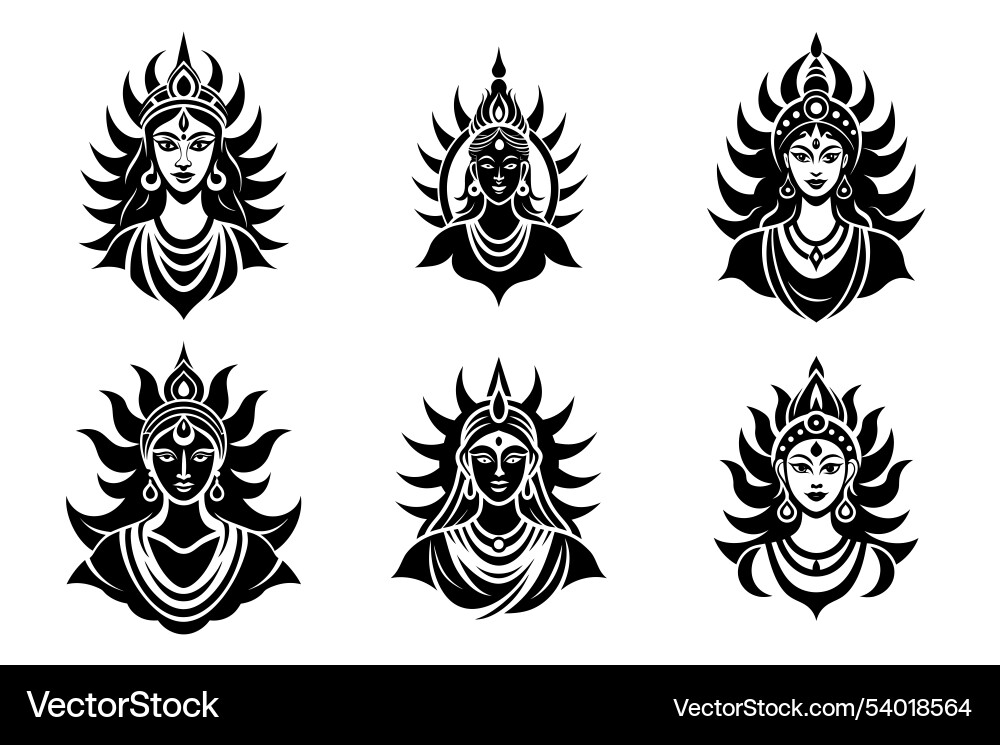 Lord durga logo icon Royalty Free Vector Image