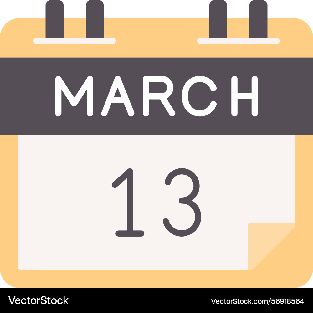 March 13 icon Royalty Free Vector Image - VectorStock